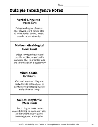 Multiple intelligencetheory | PDF