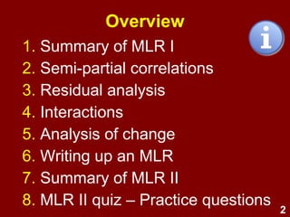 Multiple linear regression II | ODP