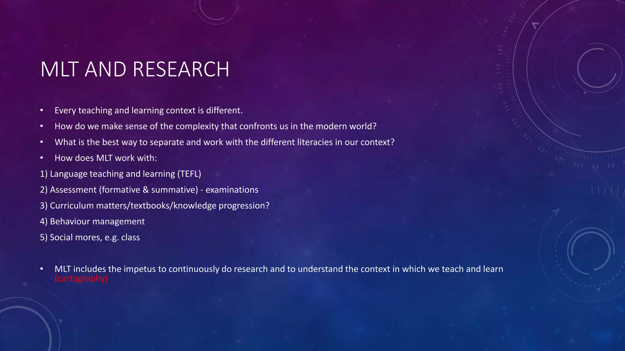 Multiple literacies theory (MLT) and TEFL | PPTX