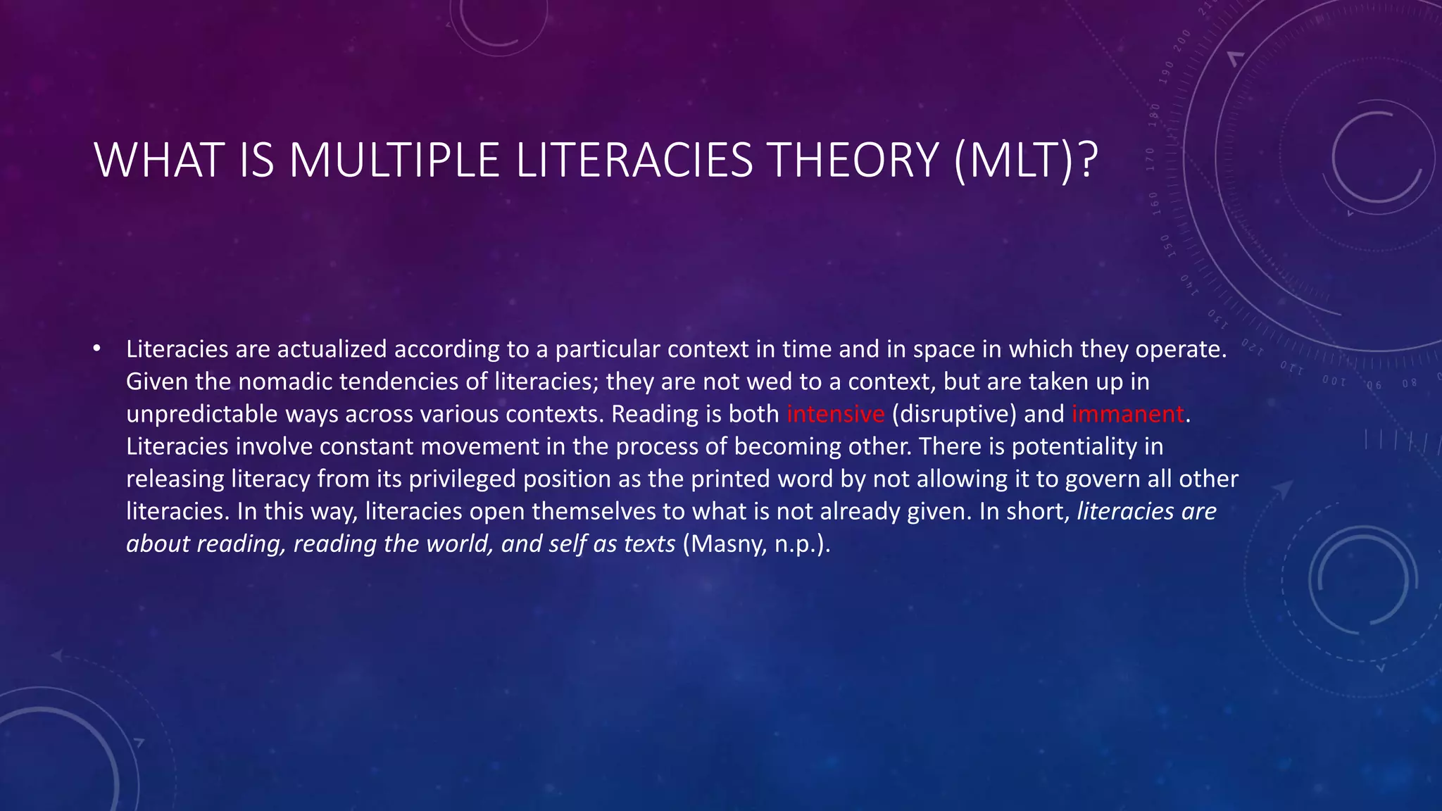 Multiple literacies theory (MLT) and TEFL | PPTX