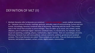 Multiple literacies theory (MLT) and TEFL | PPTX