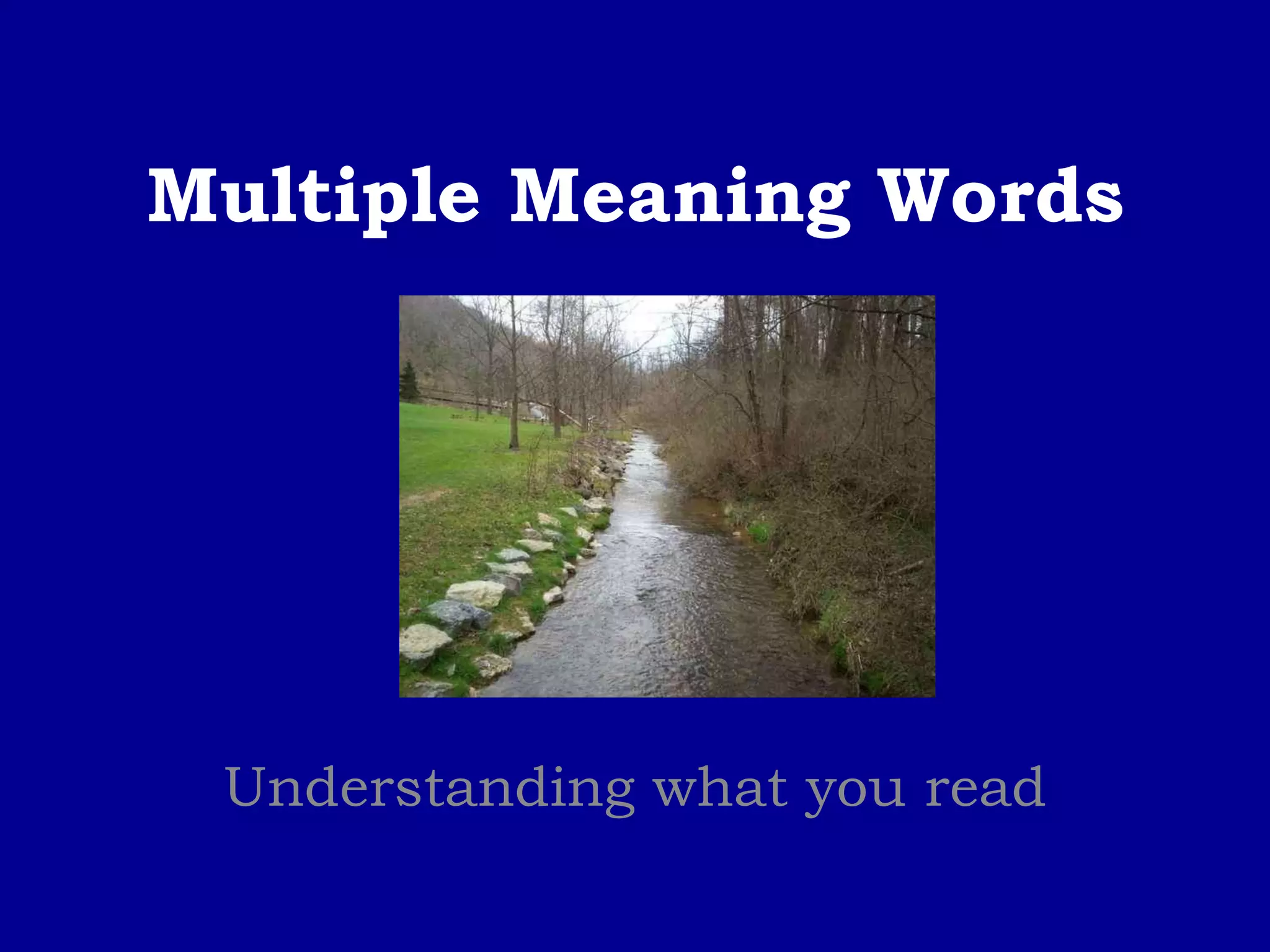 Multiple meaning words | PPT