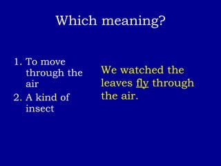 Multiple meaning words | PPT