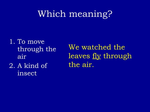 Multiple meaning words