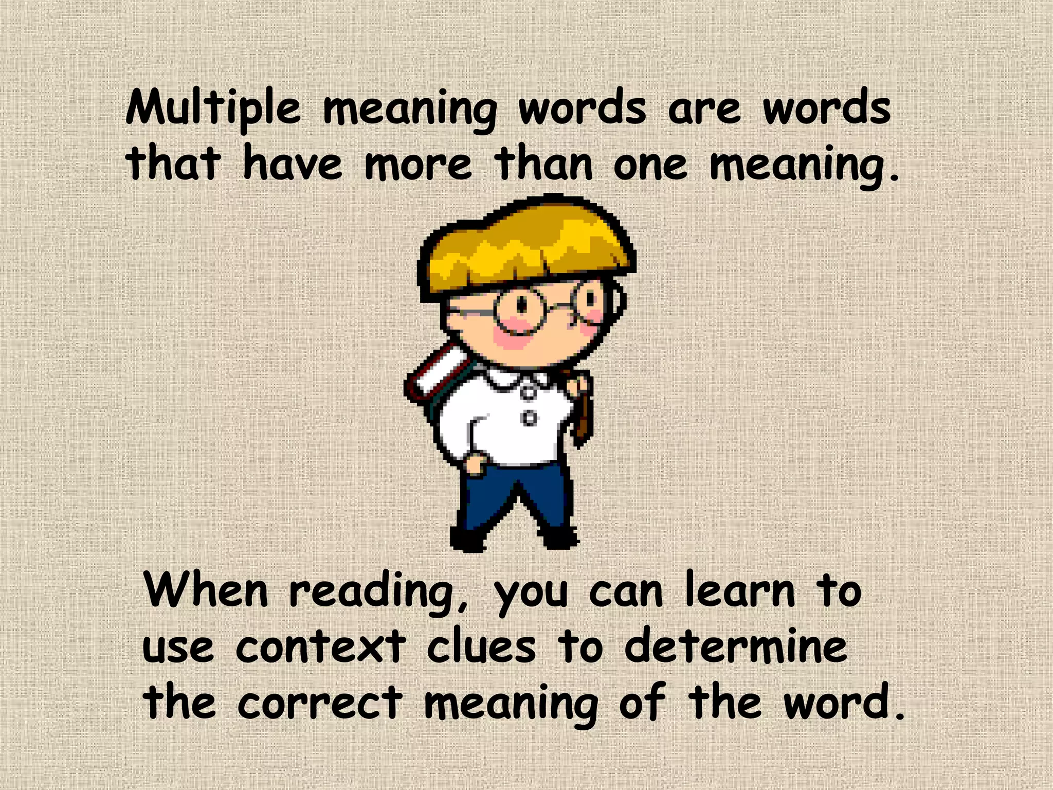 Multiple meaning words ppt. | PPT