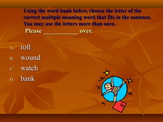 Multiple meaning words ppt. | PPT