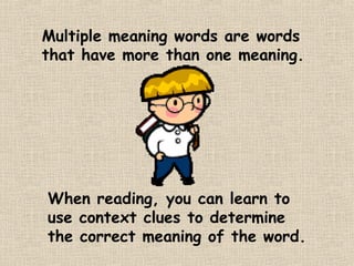 Multiple meaning words ppt. | PPT