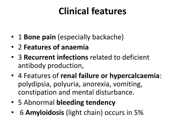 Multiple myeloma; Definition, clinical Features ,Laboratory Diagnosis ...