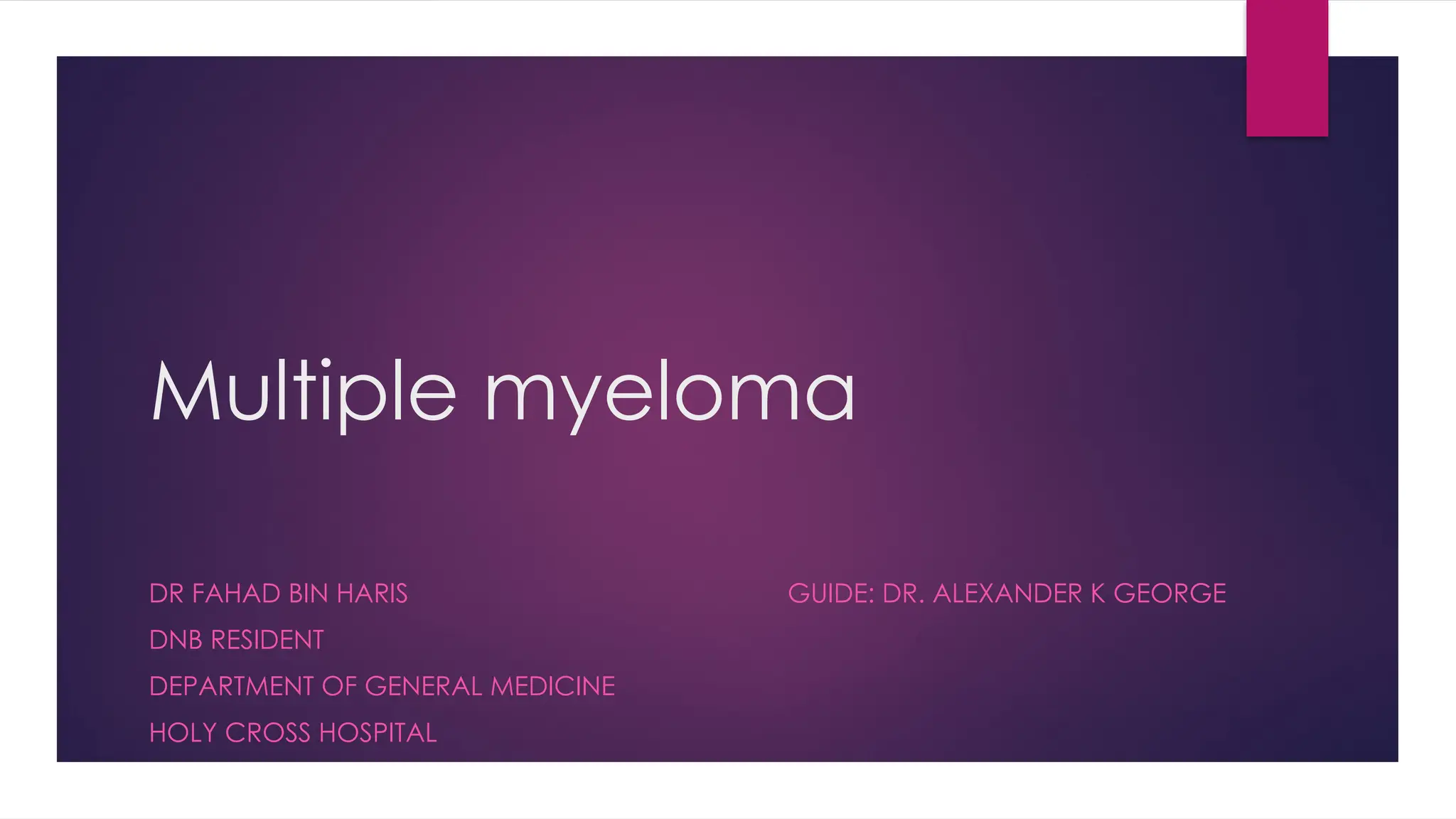 Multiple myeloma is hematological disorder affecting plasma cells ...