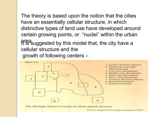 Multiple nuclei model (Town Planning) | PPTX | Physics | Science