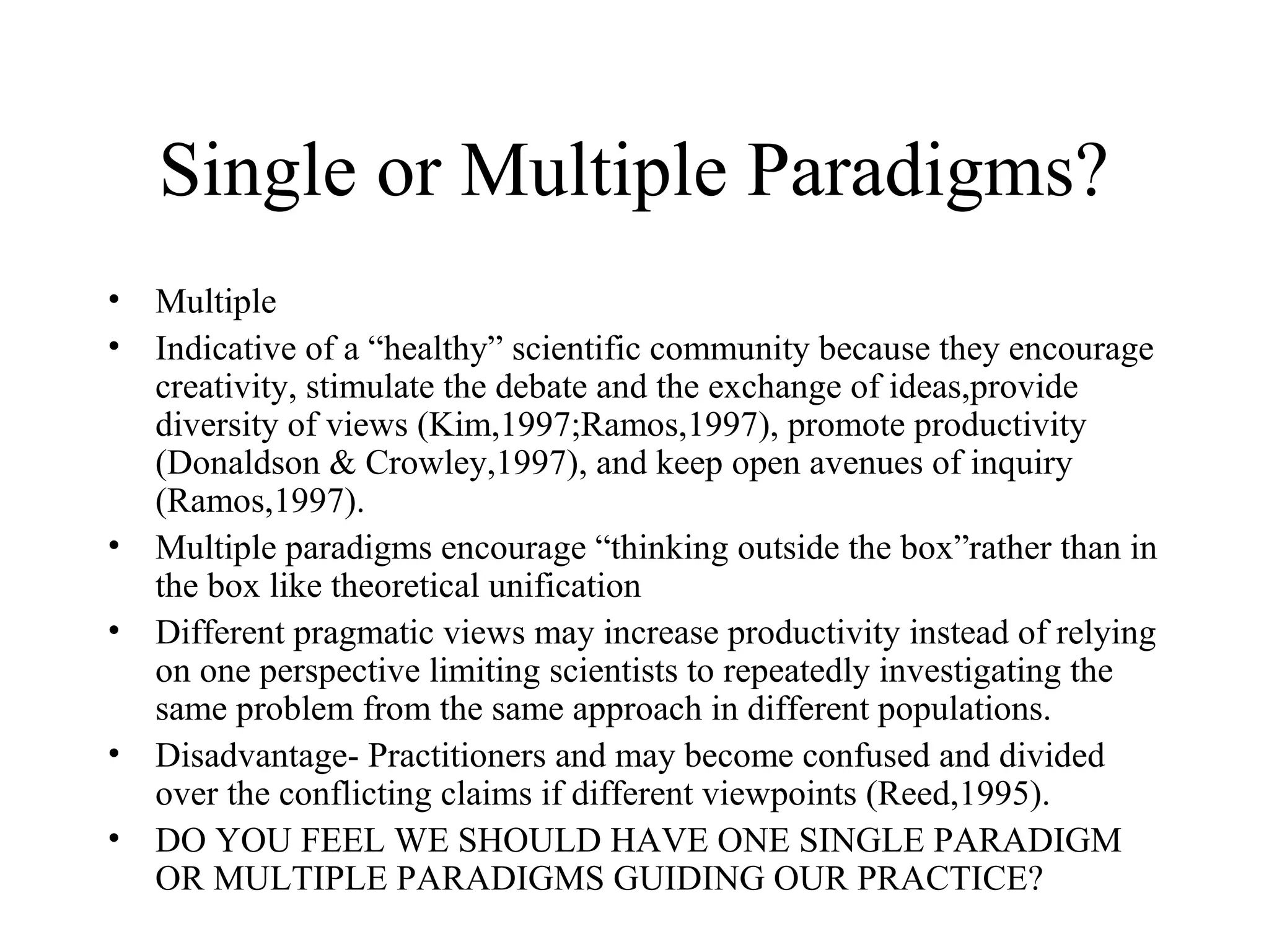 Multiple Paradigms of Nursing Science | PPT