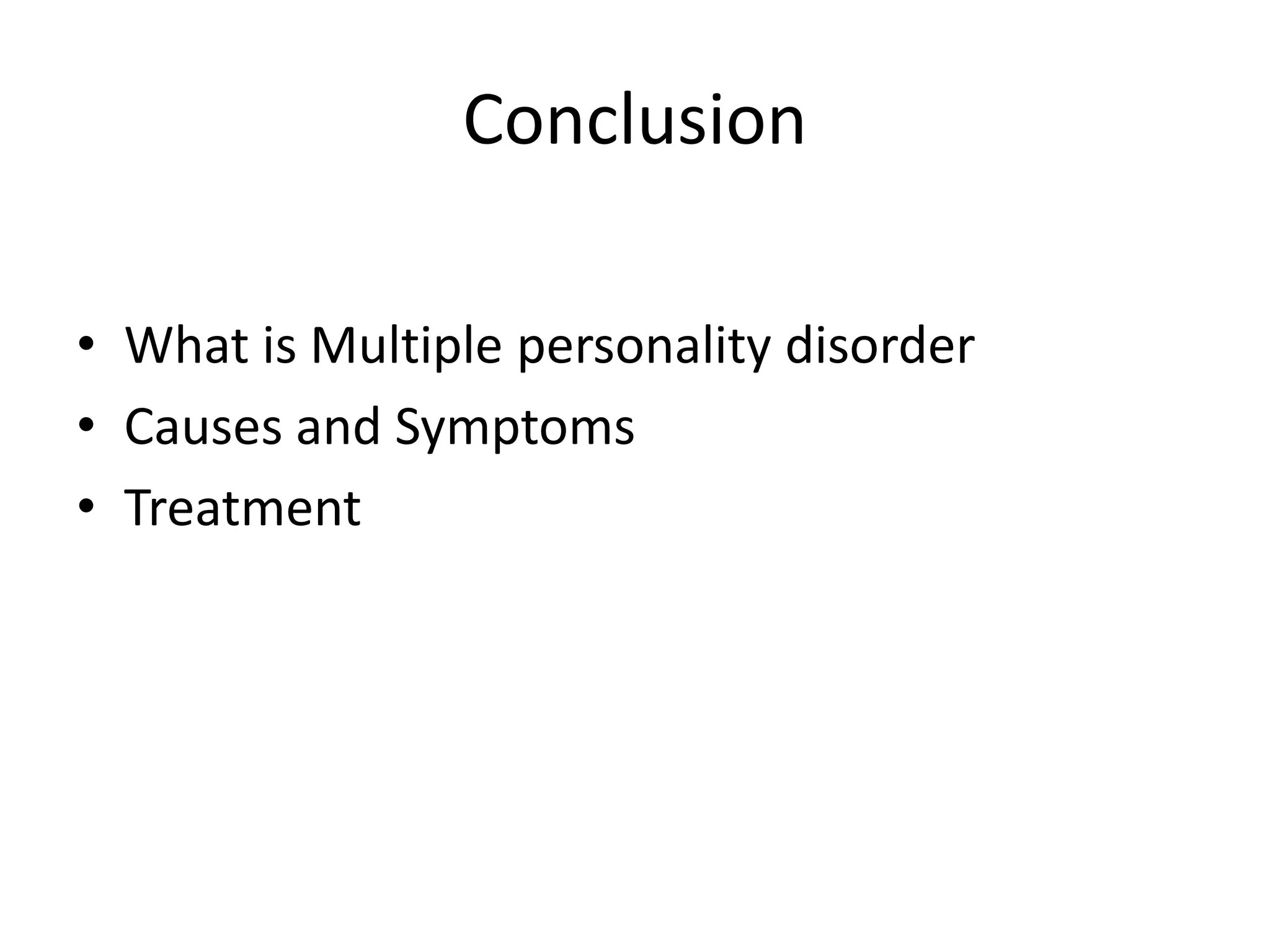 Multiple personality disorder | PPTX