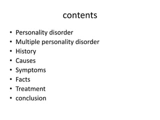 Multiple personality disorder | PPT