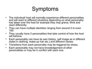 Multiple personality disorder (Research) | PPT
