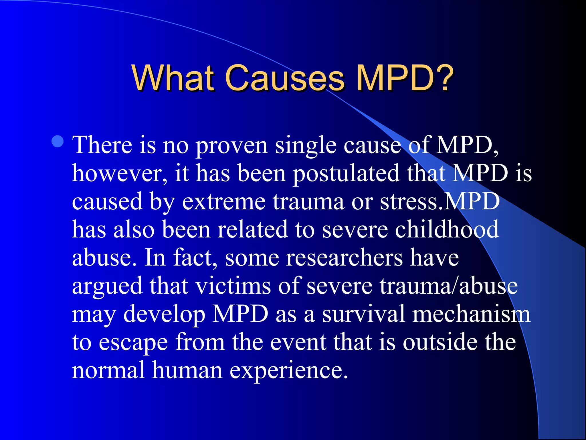 Multiple personality disorders-prof. fareed minhas | PPT