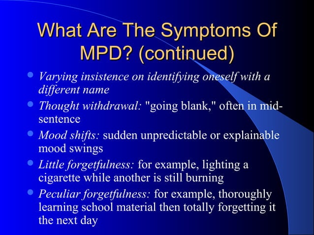 Multiple personality disorders-prof. fareed minhas | PPT
