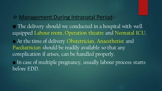 Multiple Pregnancy- obstetrics and gynaecology nursing | PDF