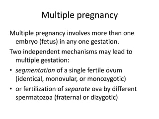 Multiple pregnancy | PPTX