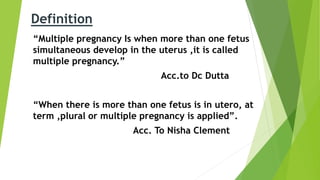 MULTIPLE PREGNANCY, obstetrics and Gynecologist.pptx