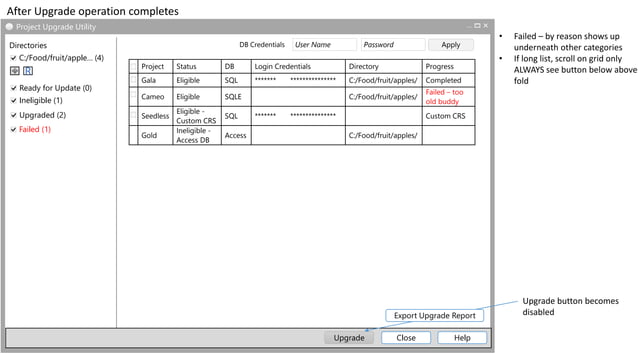Multiple project upgrade ui | PPT