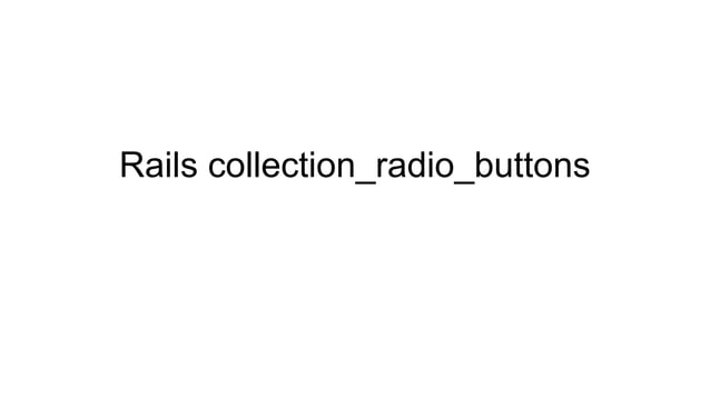 Multiple radio buttons | PPT