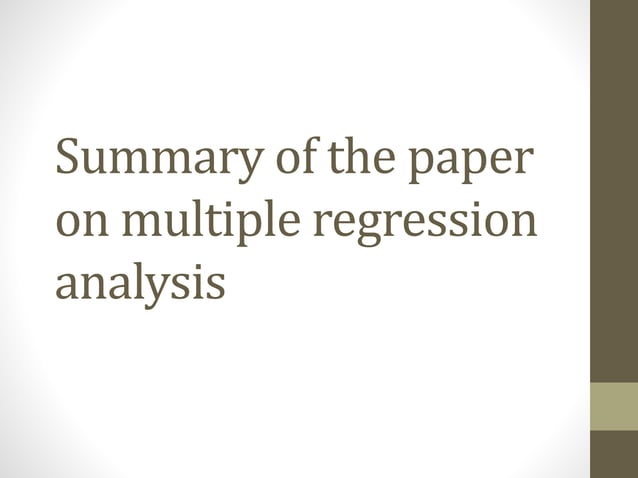 Multiple regression analysis | PPT
