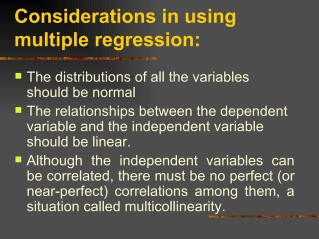 Multiple regression presentation | PPT | Science