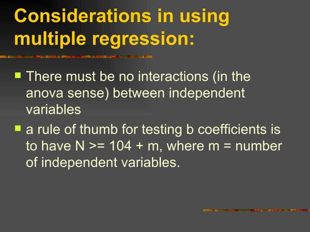 Multiple regression presentation | PPT | Science