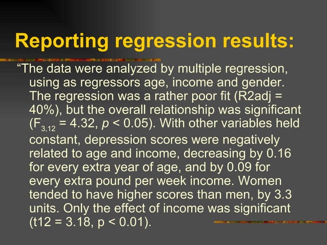 Multiple regression presentation | PPT | Science