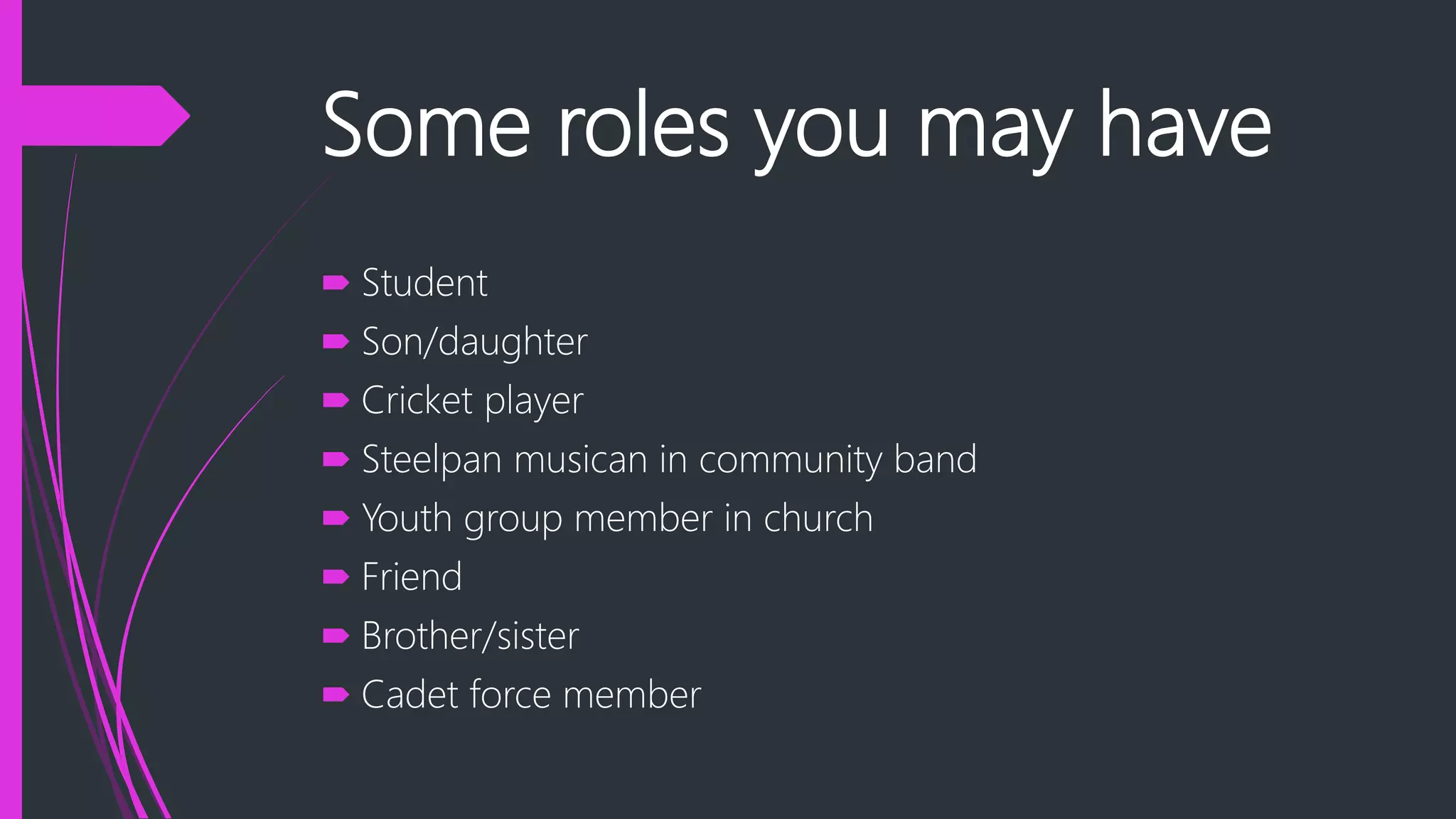 Multiple roles of an individual- Patricia Claxton | PPT