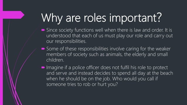 Multiple roles of an individual- Patricia Claxton | PPT