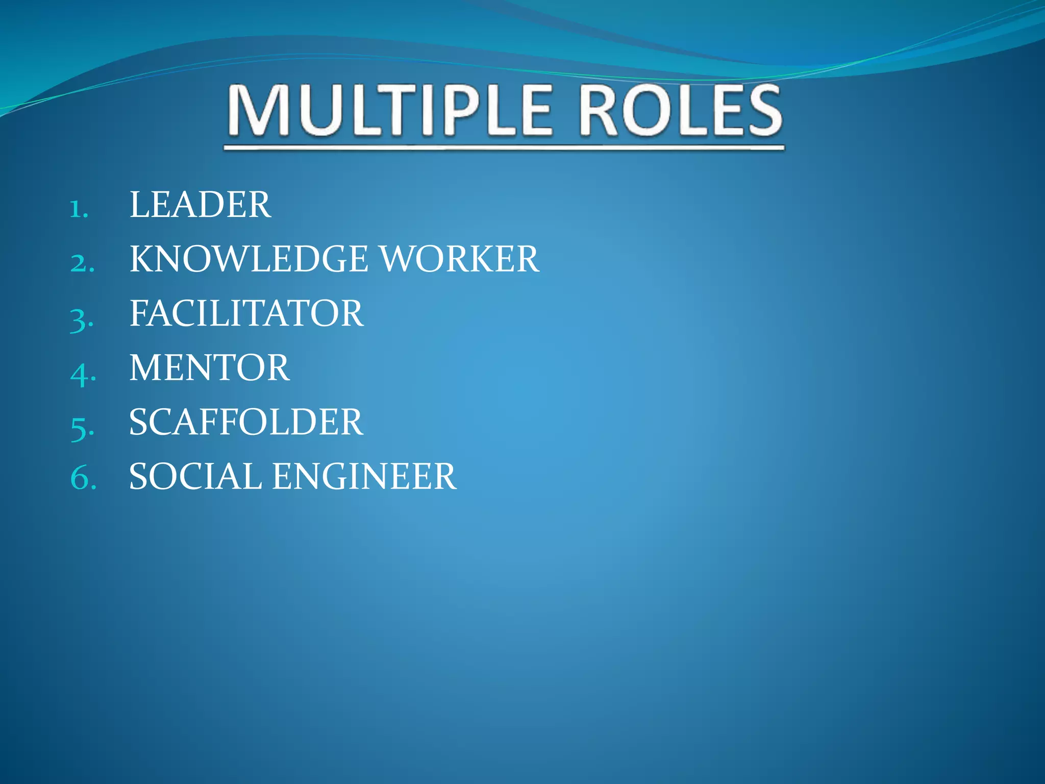 Multiple roles of teacher | PPT