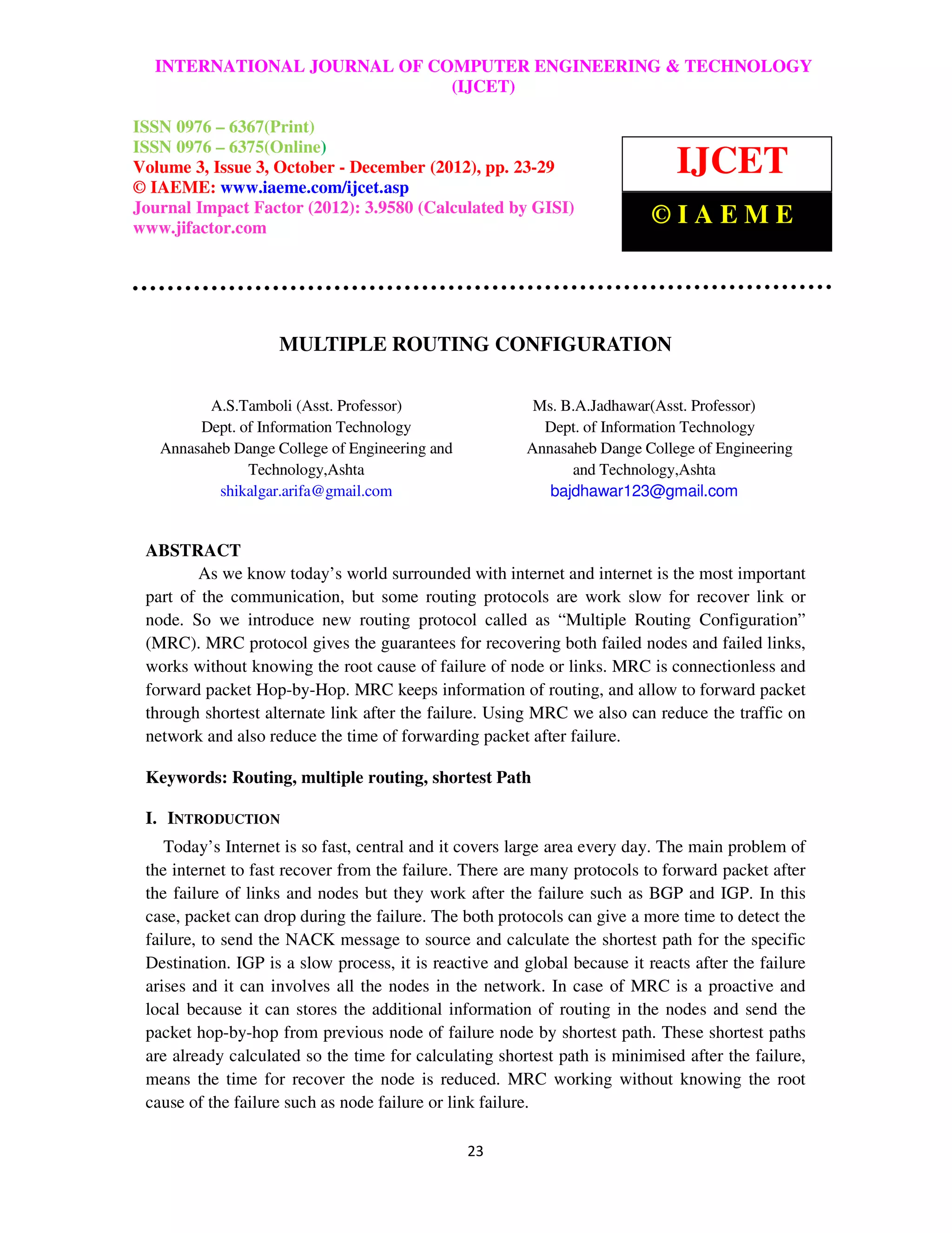 Multiple Routing Configuration Pdf Internet Computing 3295