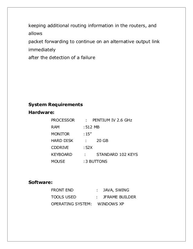Multiple Routing Configurations For Fast Ip Network Recovery Synopsis