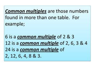 Book 4: Multiples | PPT
