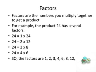 Multiples and Factors | PPTX