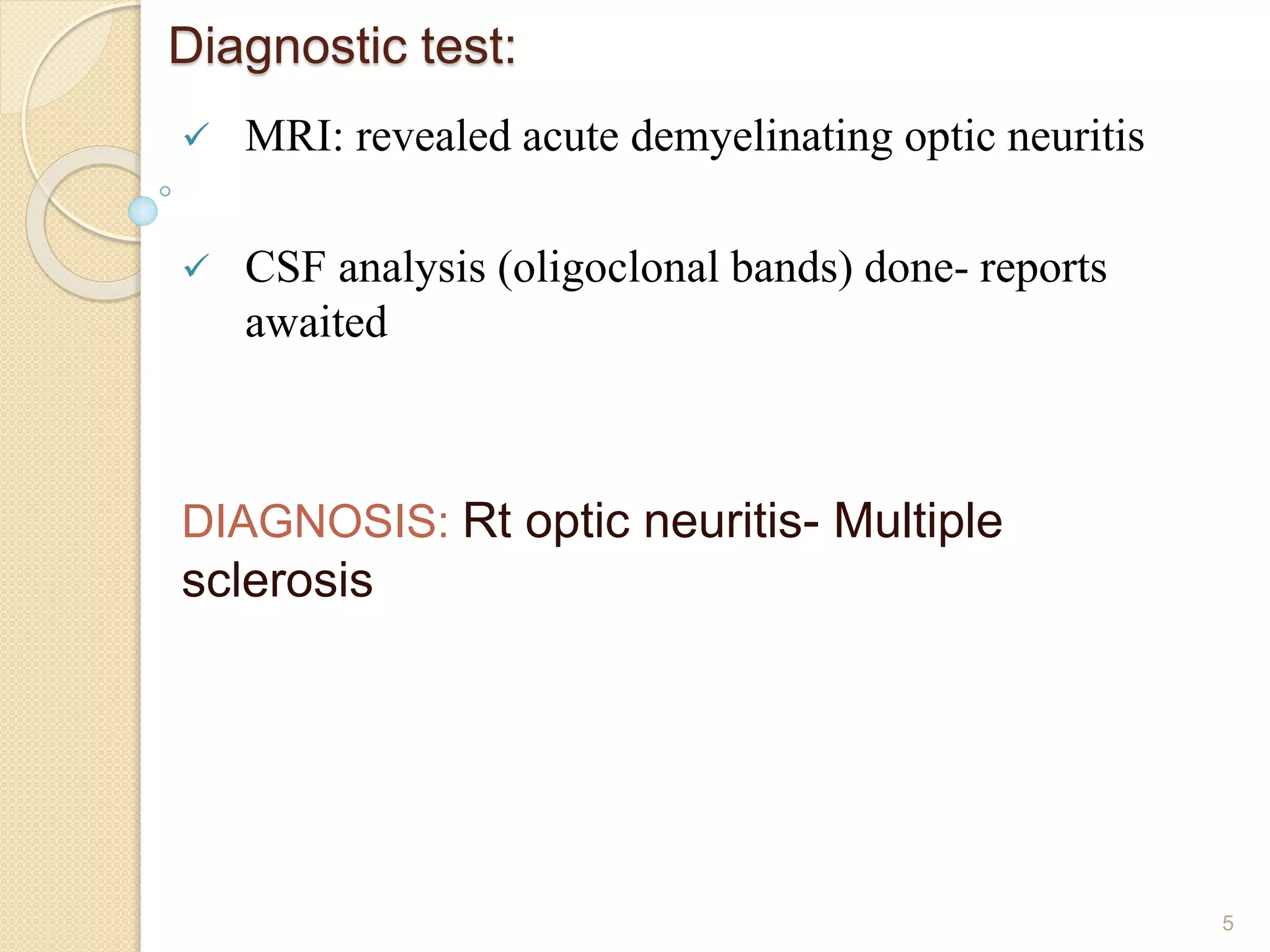 Multiple sclerosis CASE PRESENTATION | PPTX