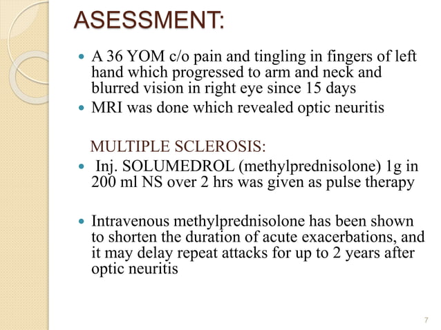 Multiple sclerosis CASE PRESENTATION | PPTX | Brain and Nervous System ...