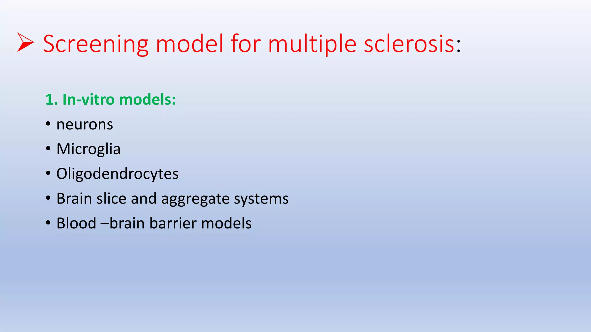screening model for Multiple sclerosis | PPTX