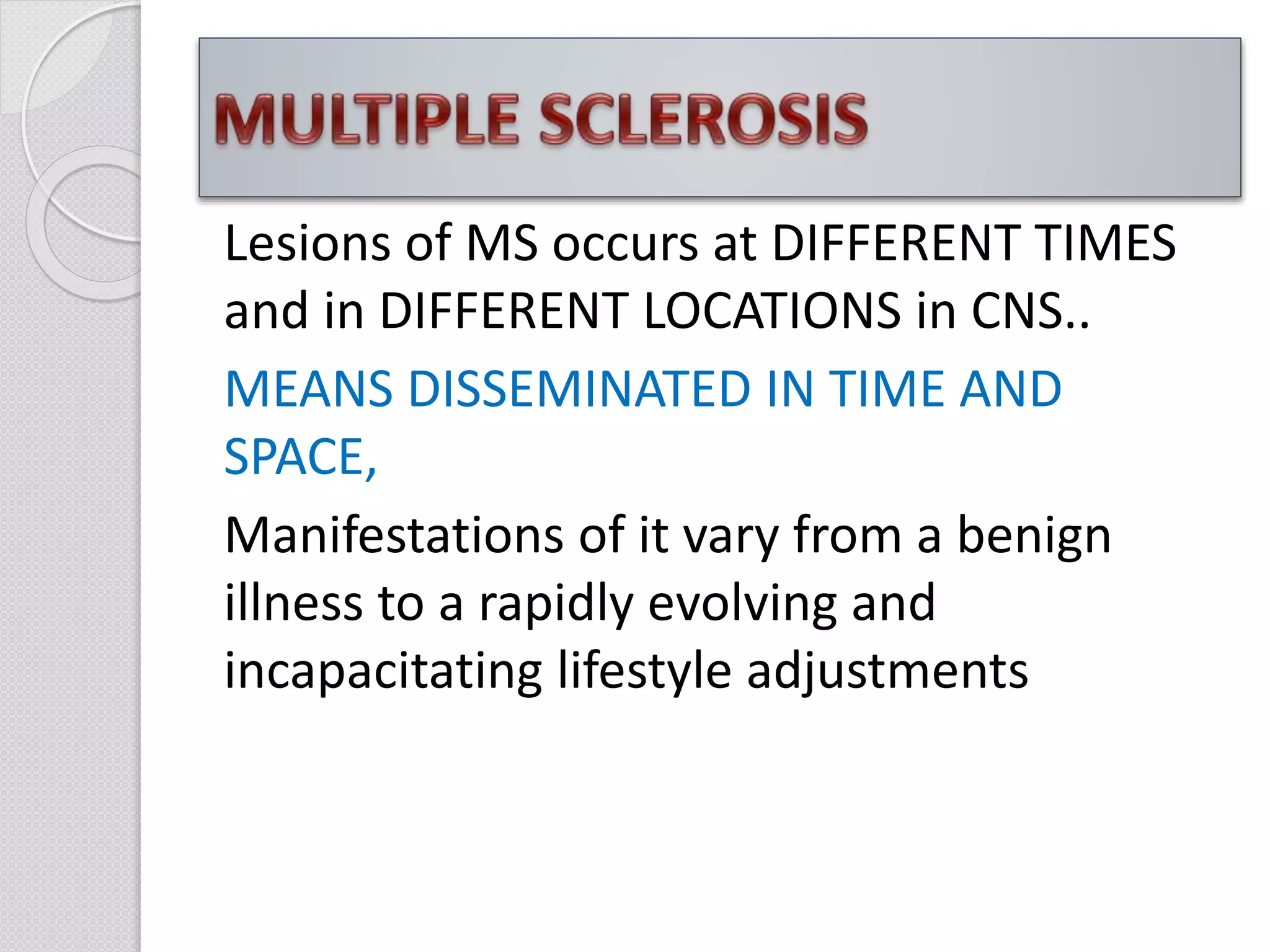 Multiple sclerosis | PPT