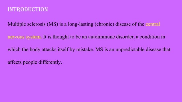 Multiple sclerosis( neurological disorders) | PPTX
