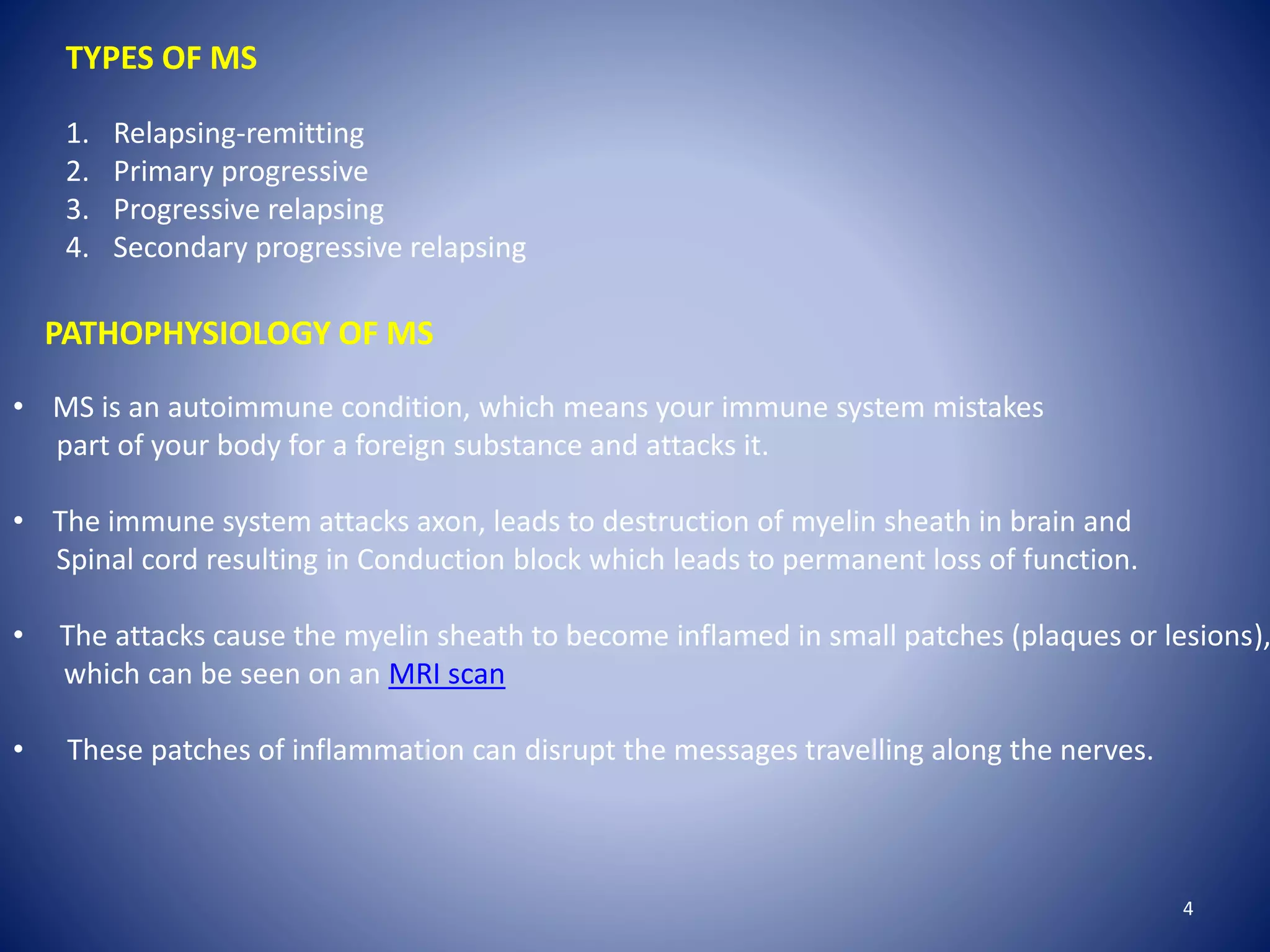 Multiple sclerosis screening methods | PPTX