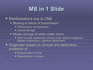 Multiple Sclerosis Diagnostics Dr C Bourque | PPT