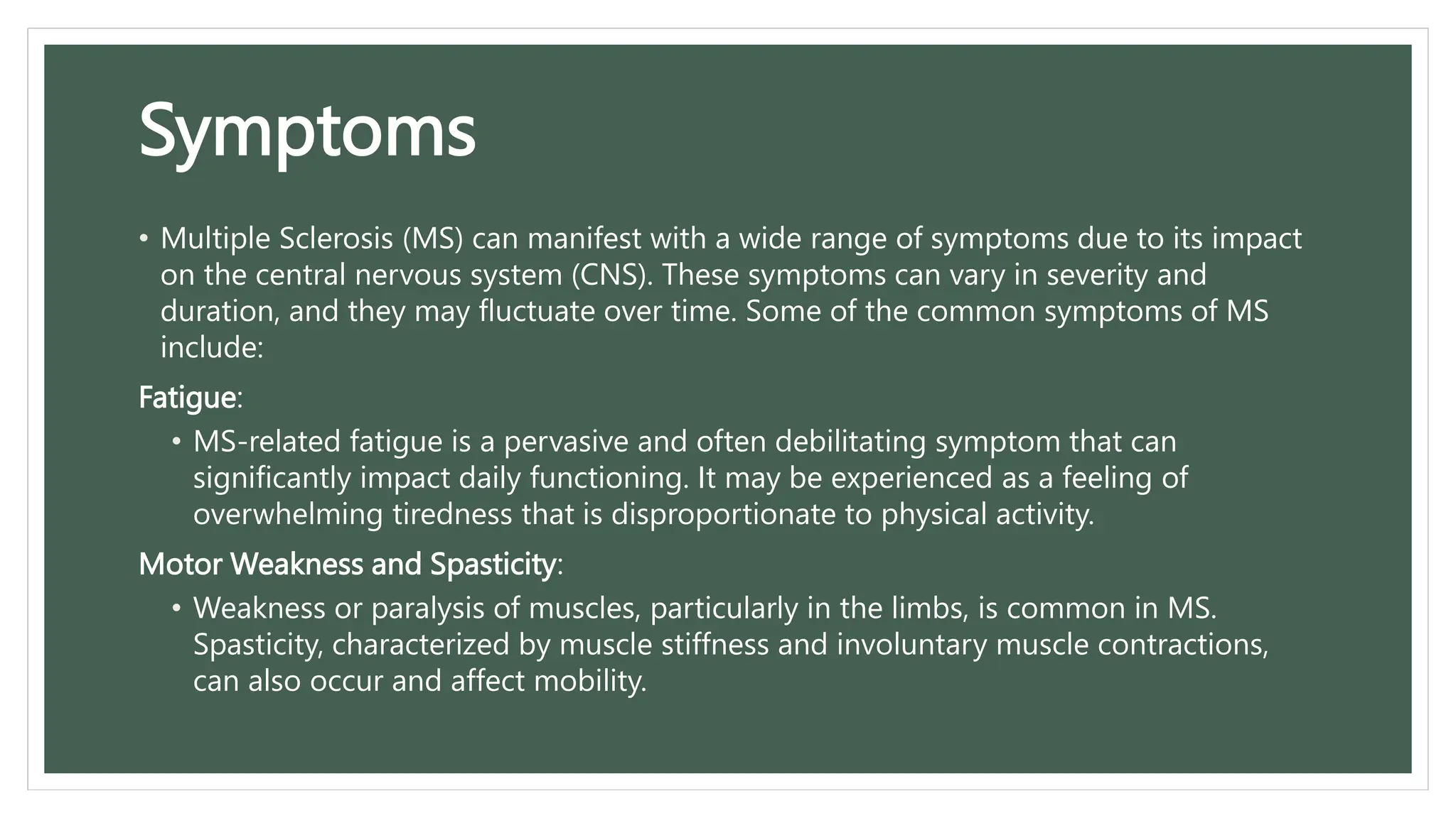 Multiple Sclerosis (Group 2).pptx . | PPTX | Brain and Nervous System ...