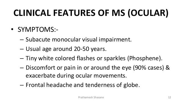 Multiple sclerosis & its ocular manifestations