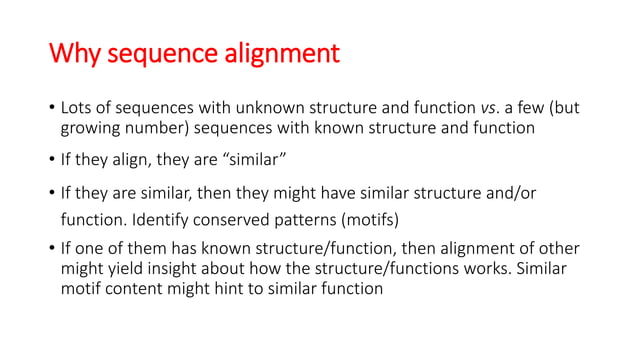 Multiple sequence alignment | PPTX | Databases | Computer Software and Applications