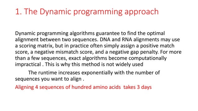 Multiple sequence alignment | PPTX | Databases | Computer Software and Applications
