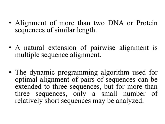 Multiple sequence alignment