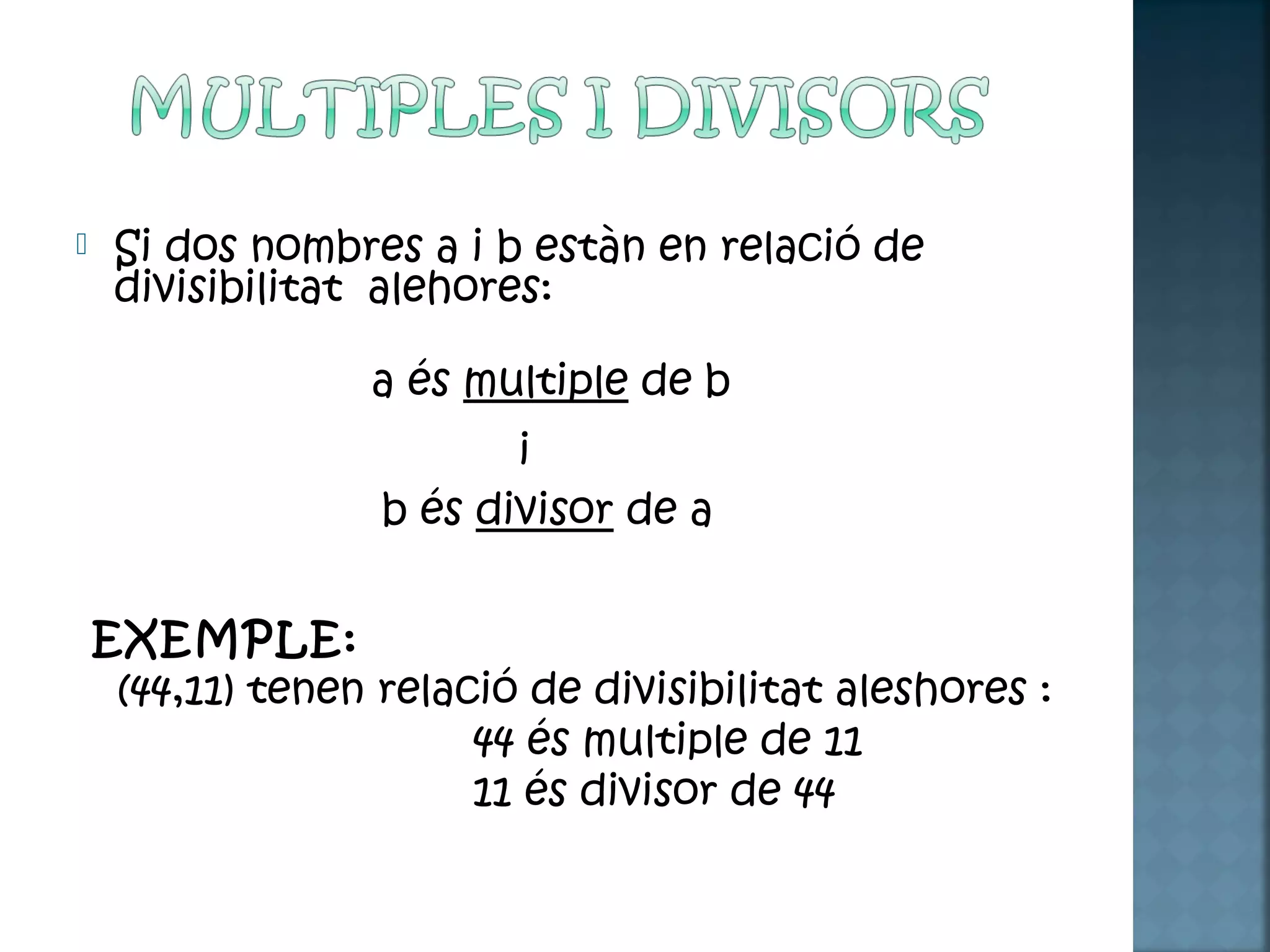 Multiples i divisors | PPT