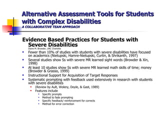 Alternative Assessment Tools for Students with Complex Disabilities ...
